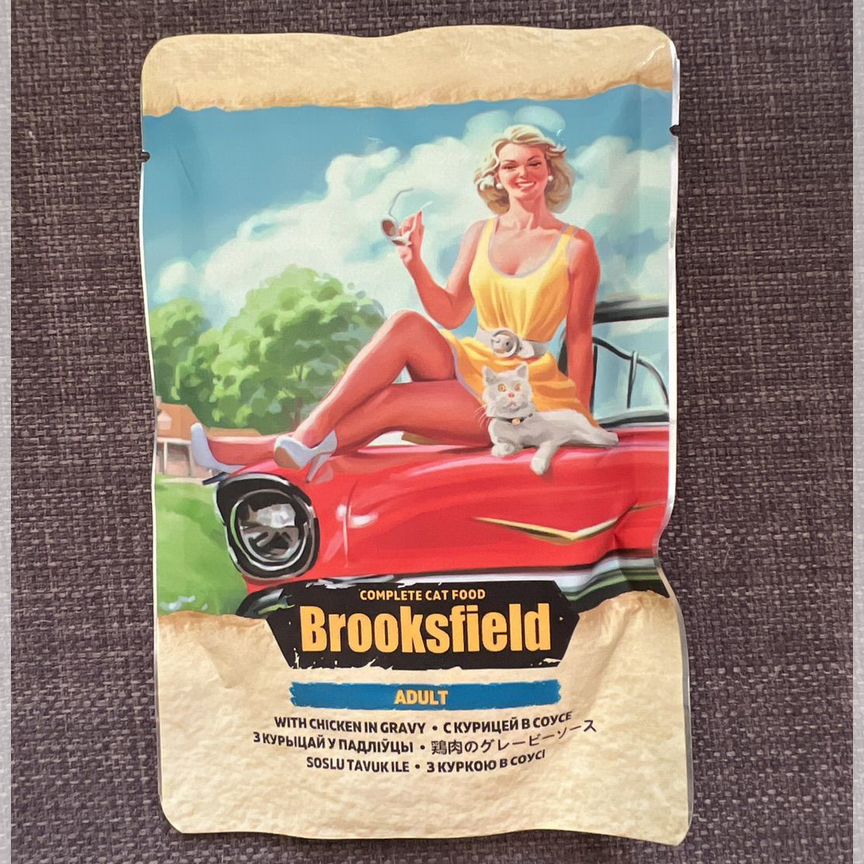 Продам влажный корм курица для кошек Brooksfield