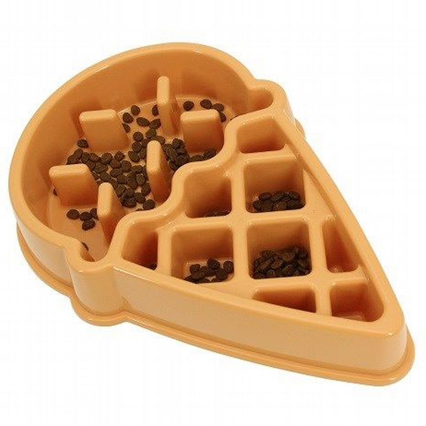 Миска Шурум-Бурум желтая в форме мороженого, интерактивная для животных (P1435)