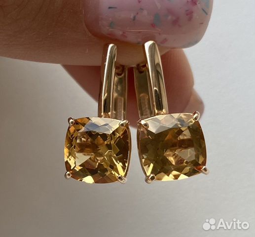 Золотые серьги с цитринами купить в Москве | Личные вещи | Авито