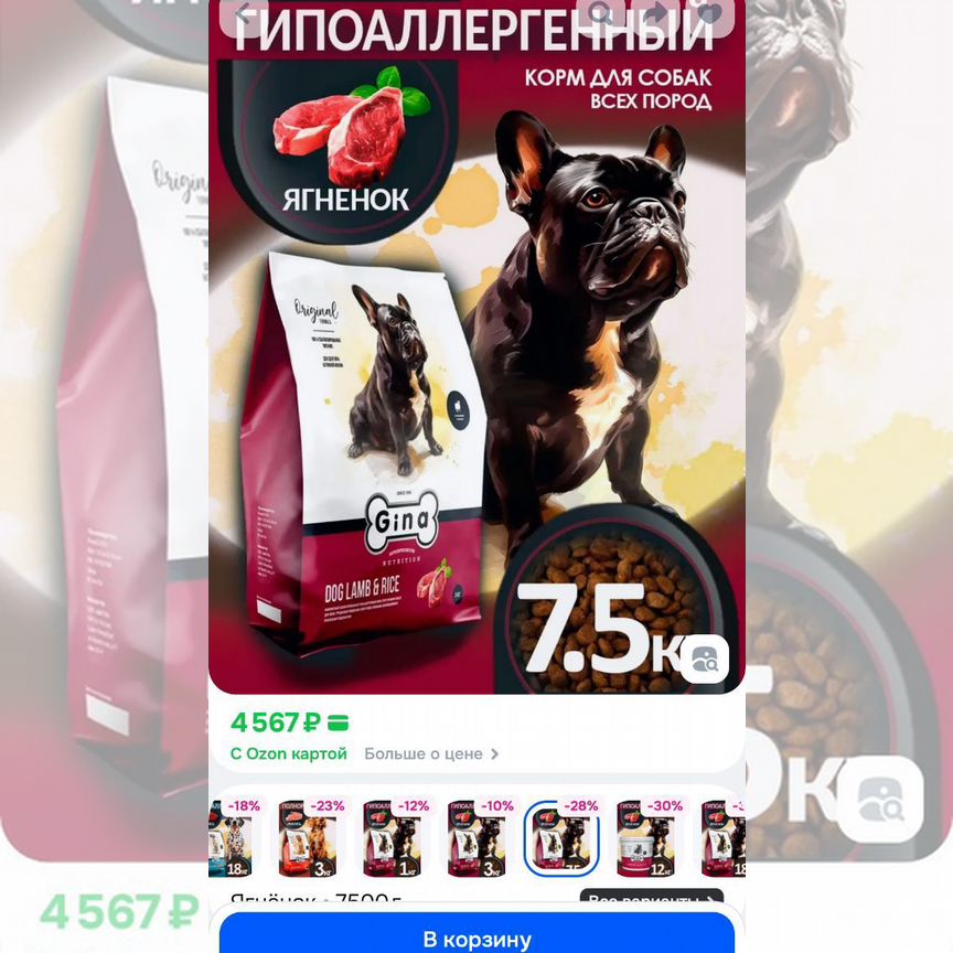 Корм для собак Gina