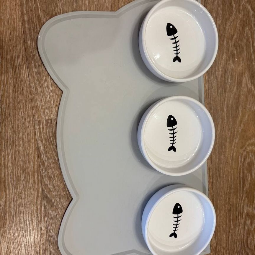 Миски керамические и коврик под миски