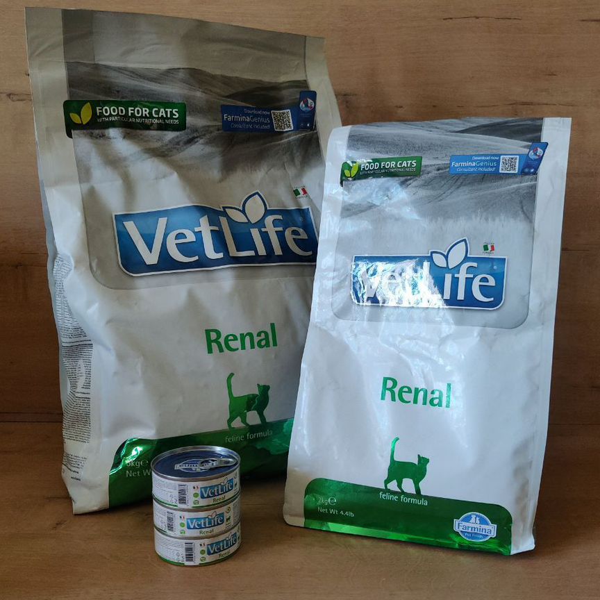 Корм для кошек Farmina VetLife Renal 5кг 0.9кг
