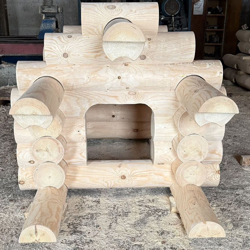 Будка для собаки из бревна