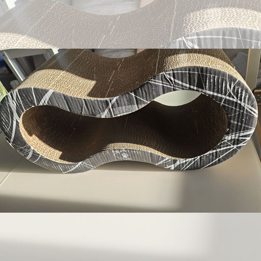 Когтеточка с лежанкой картонная