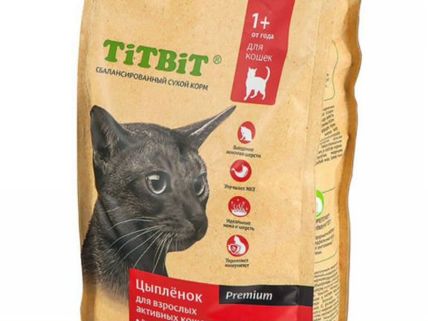 Titbit Сухой корм для активных кошек с цыпленком