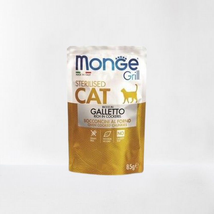 Влажный корм Monge Cat Grill (паучи, разное)