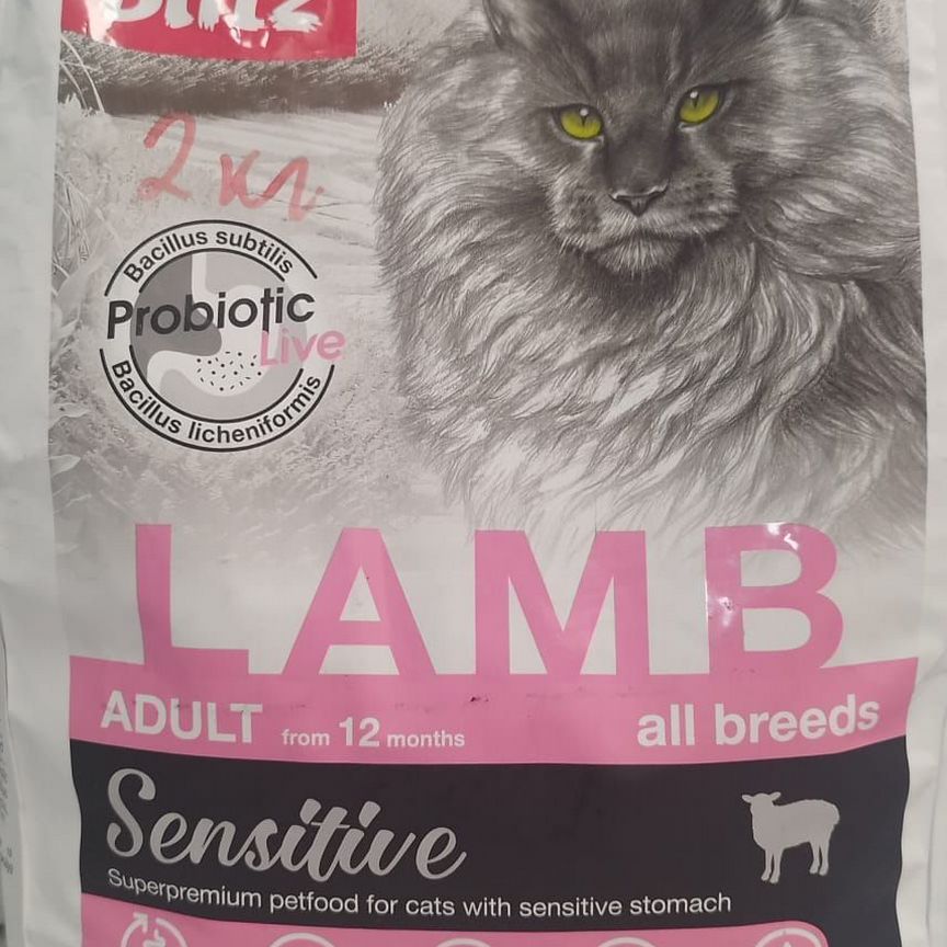 Blitz Sensitive Adult Cats Lamb сухой корм для взр