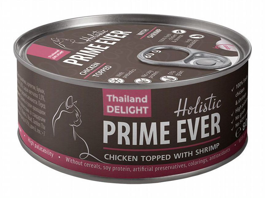 Prime Ever консервы для для кошек Цыпленок с креве