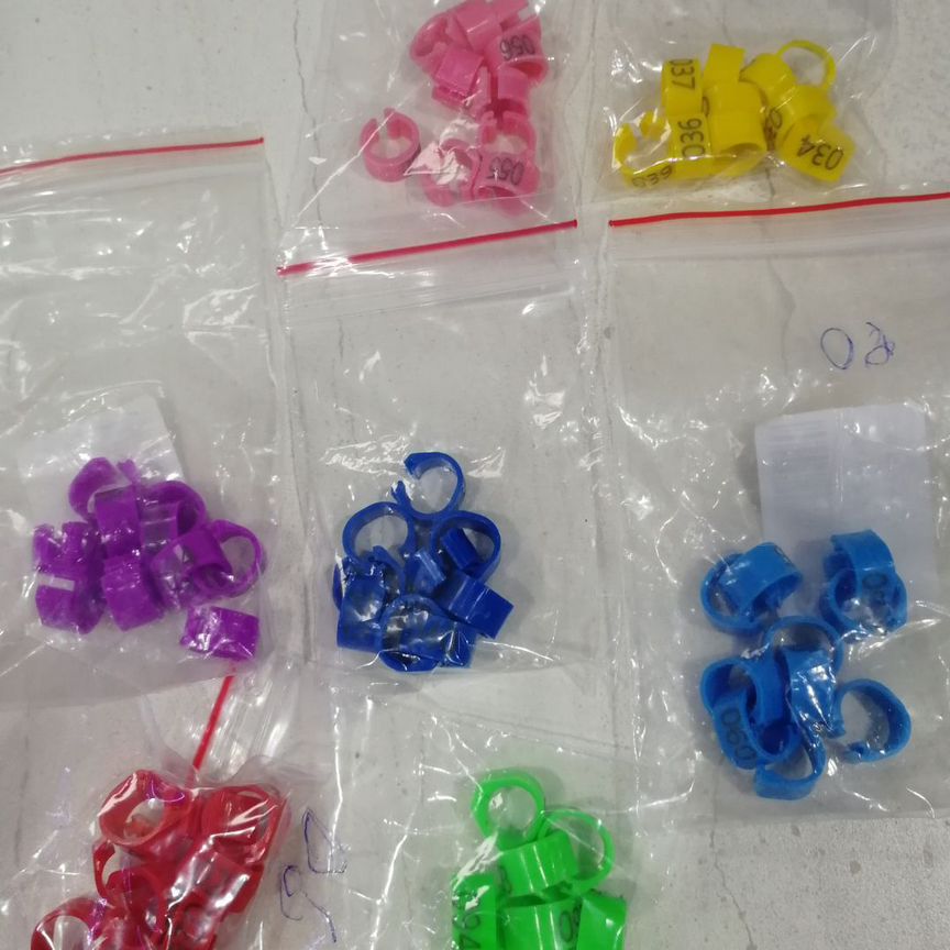 Кольца маркерные для голубей 8 мм с номером и без