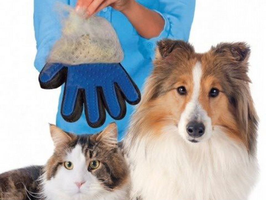 Перчатка для вычесывания шерсти домашних животных