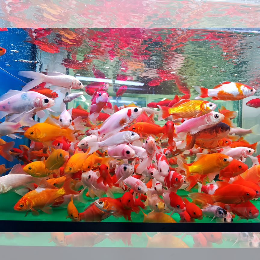 Комета лимонная, красная для аквариума