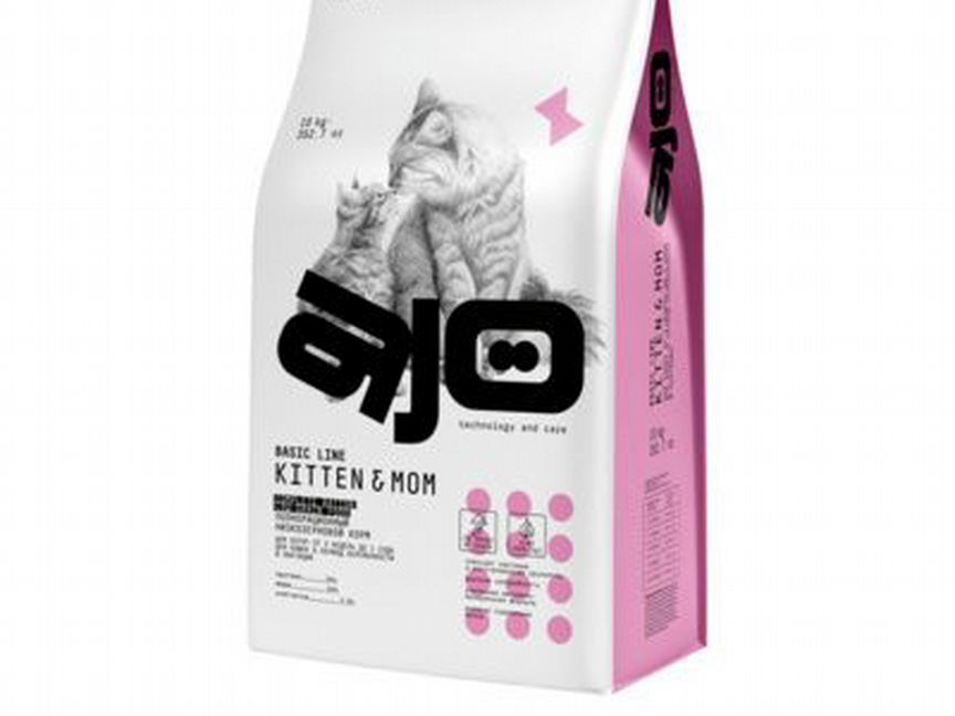Корм для кошек AJO Kitten & Mom 10кг