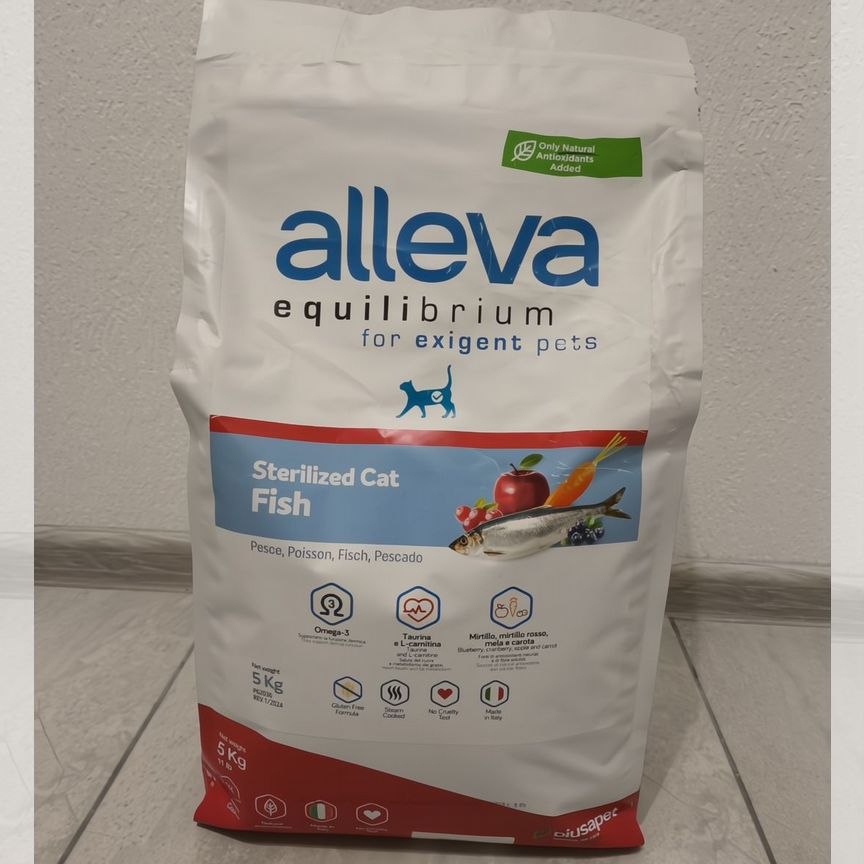 Корм для кошек Alleva equilibrium sterilized fish
