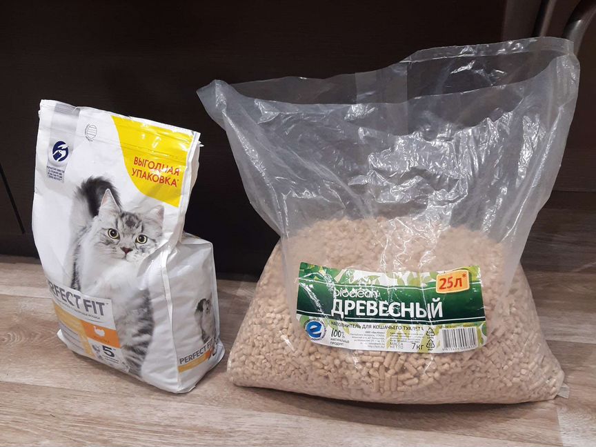 Наполнитель древесный + корм
