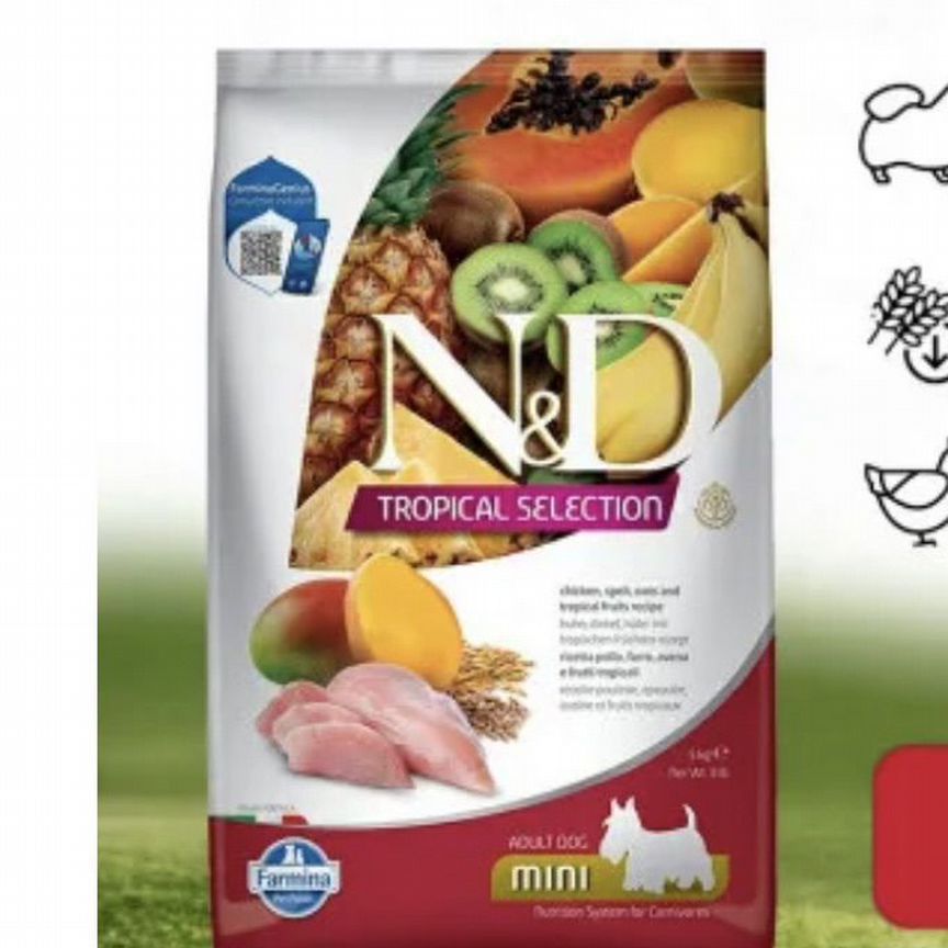 N&d tropical selection mini adult dog, 5кг