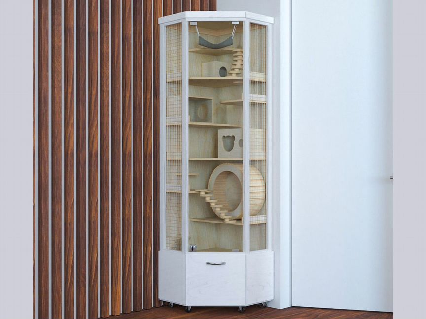 Угловая клетка Витрина для шиншилл дегу хорька 14