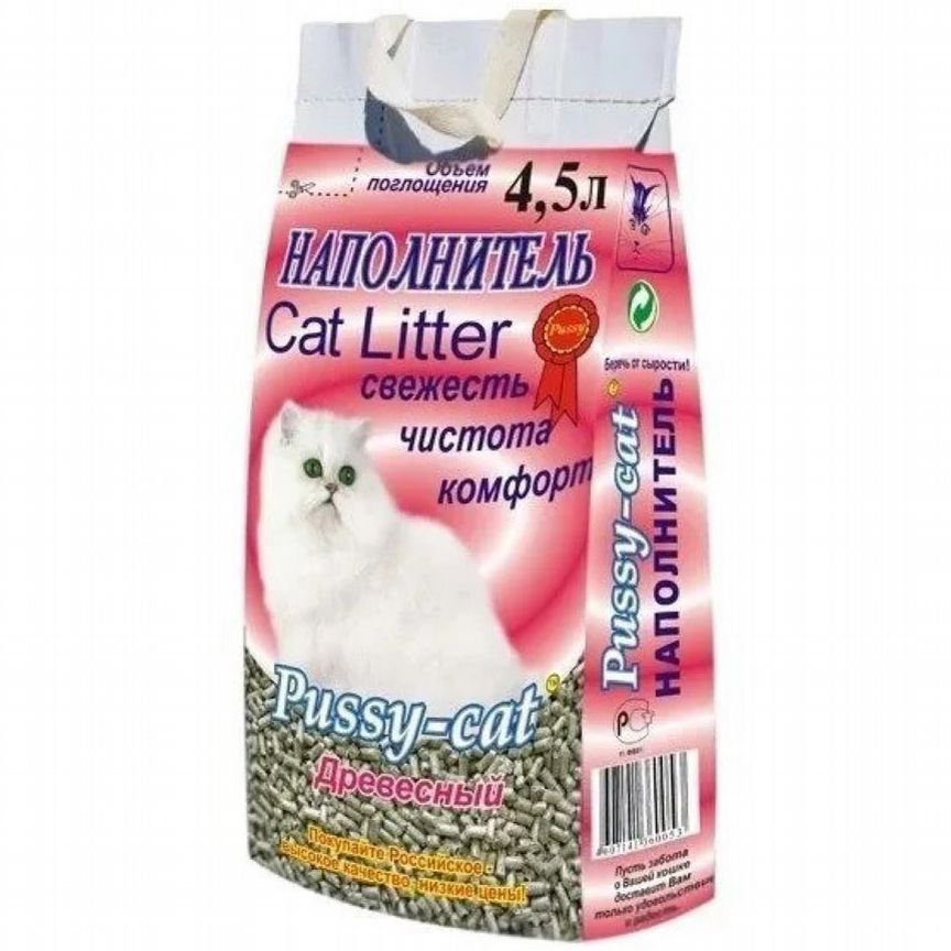 Наполнитель pussy-CAT "Древесный" - 4,5 л