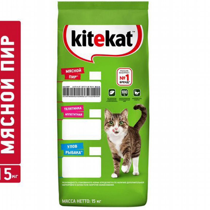 Корм для кошек китекет 15 кг
