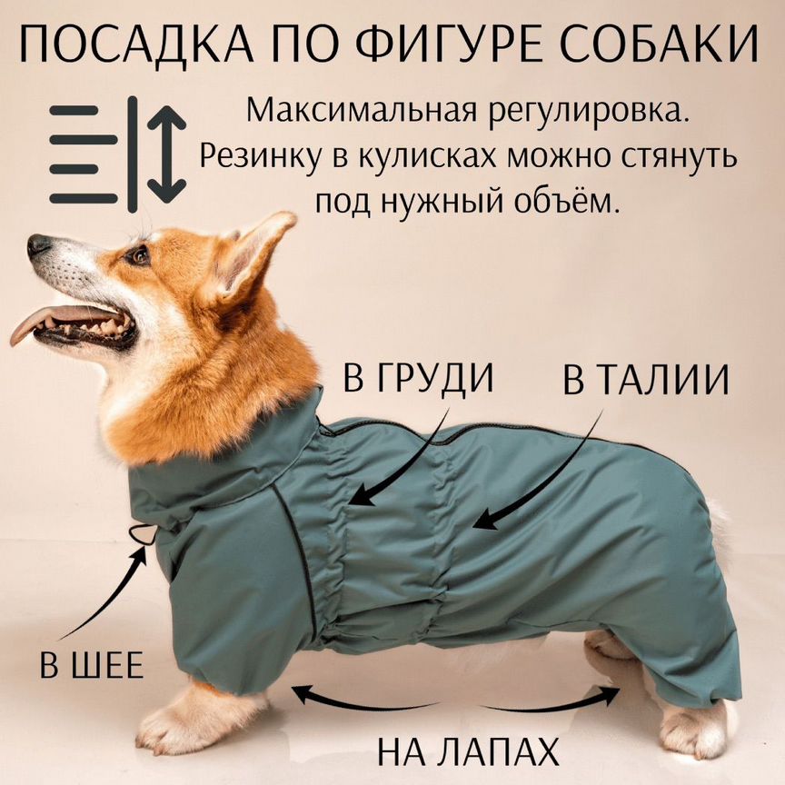 Дождевик для собак из непромокаемой ткани
