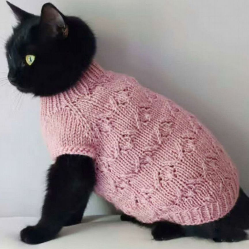 Свитер вязаный для кошки, новый
