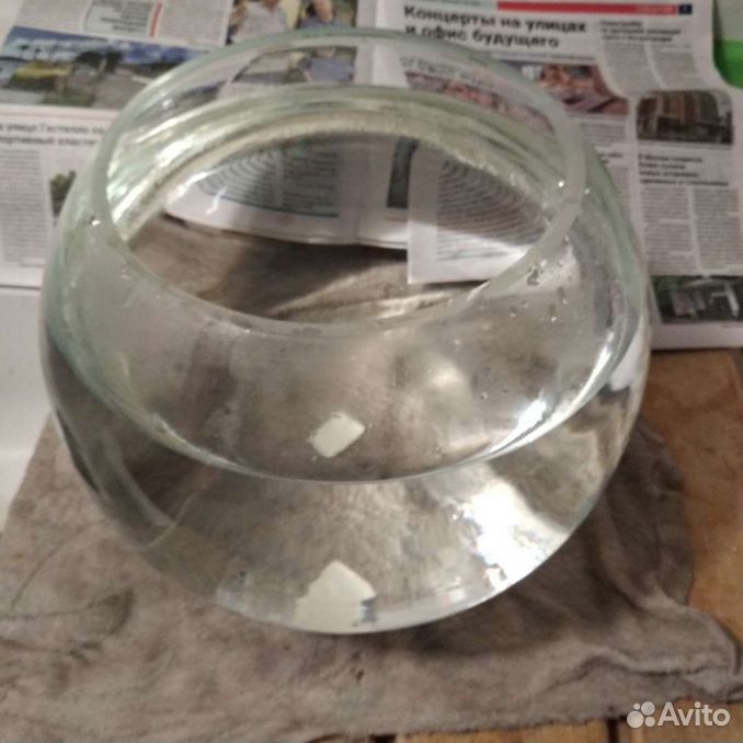 Аквариум круглый 10-12 л б.у