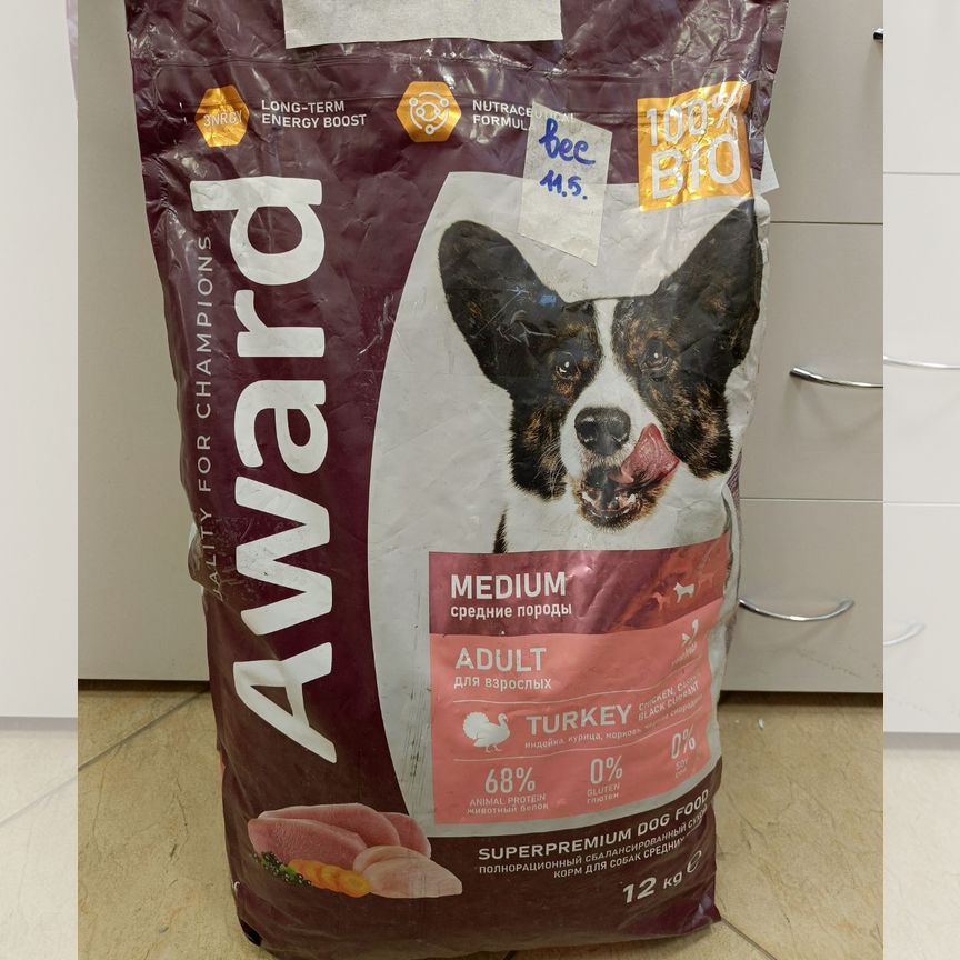 Корм для собак Award, 11.5 кг