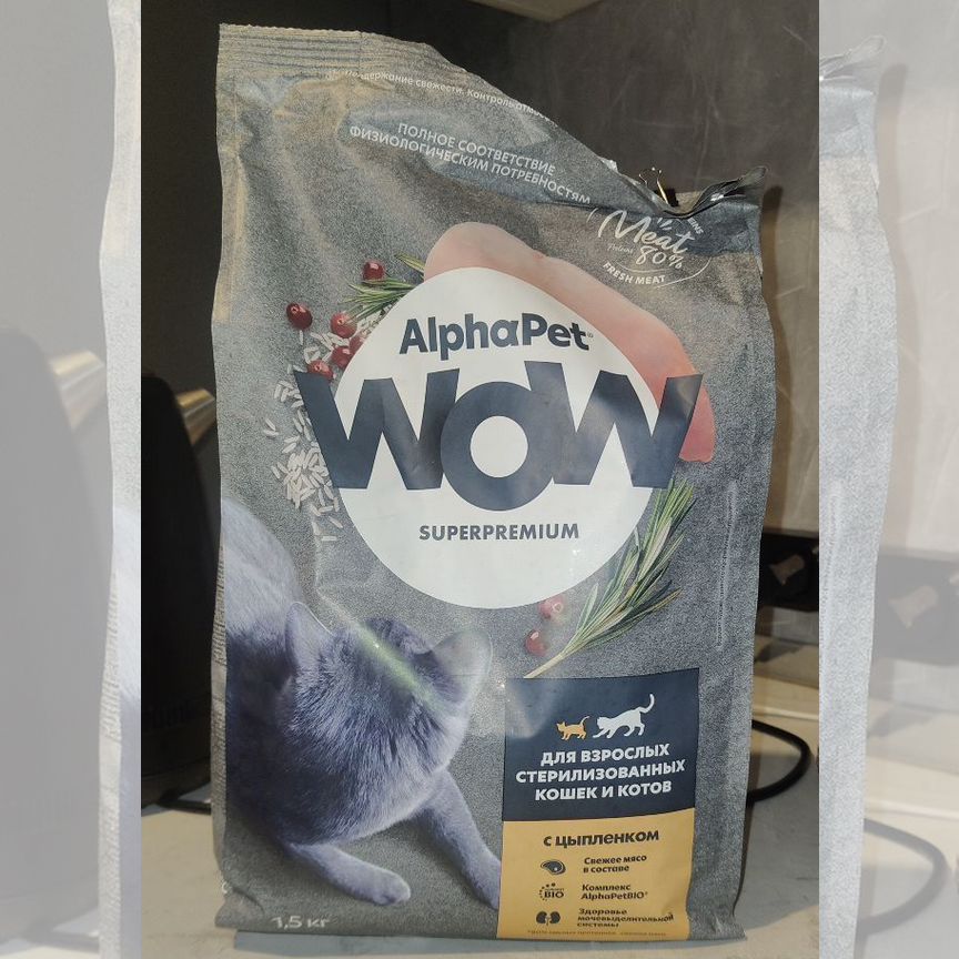Сухой корм для стерилизованных кошек Alphapet WOW