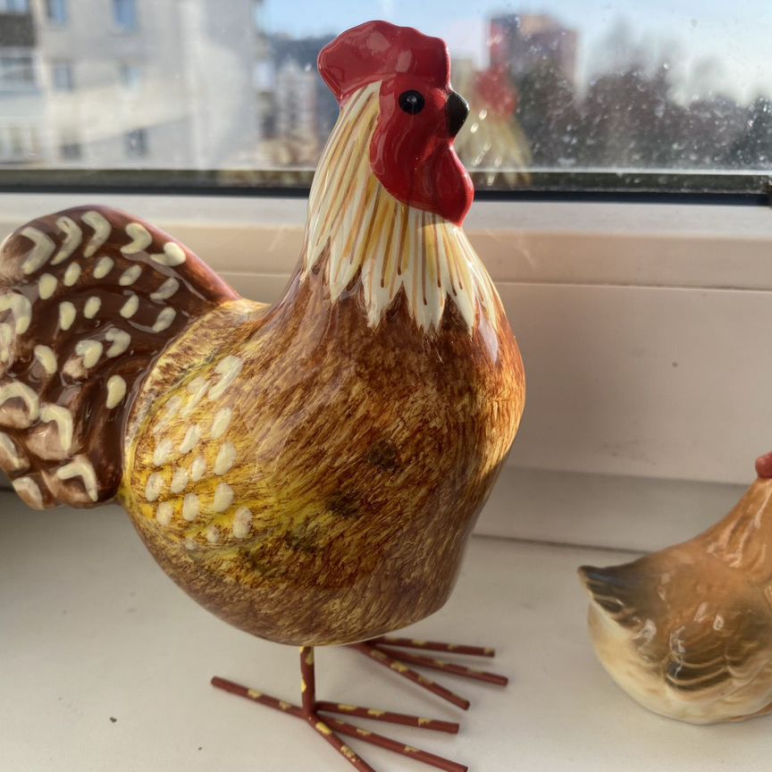 Декоративные петухи и курица