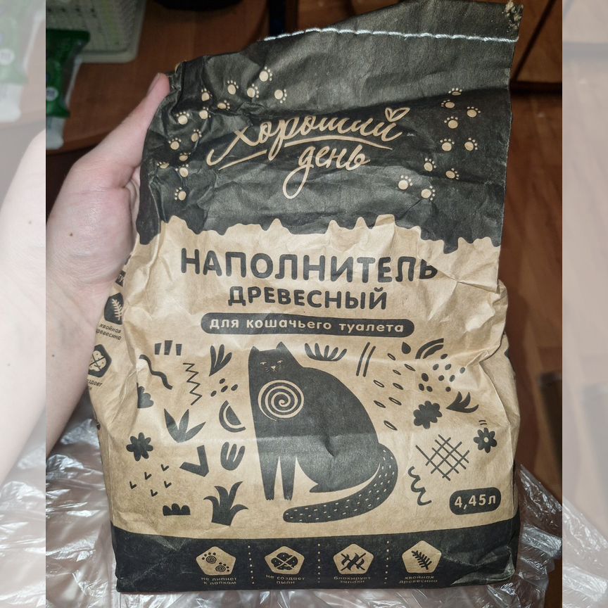 Наполнитель древесный комкующийся