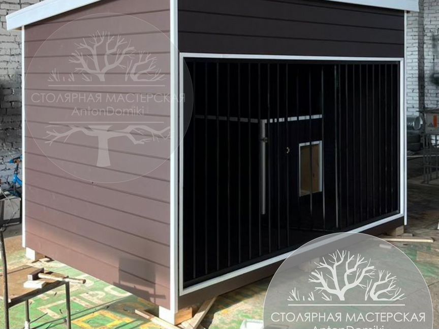 Вольер уличный для собаки с утепленной будкой