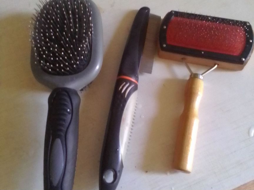 Три разные расчёски для собак+вкусняшки и игрушки