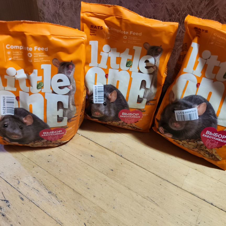 Корм для крыс Little One 3 пачки по 900г