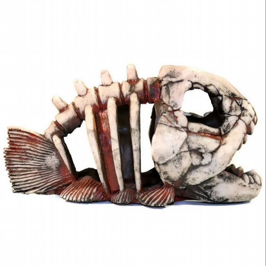 Скелет рыбы в аквариум декорация