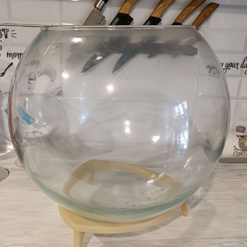 Аквариум круглый 20л с подставкой