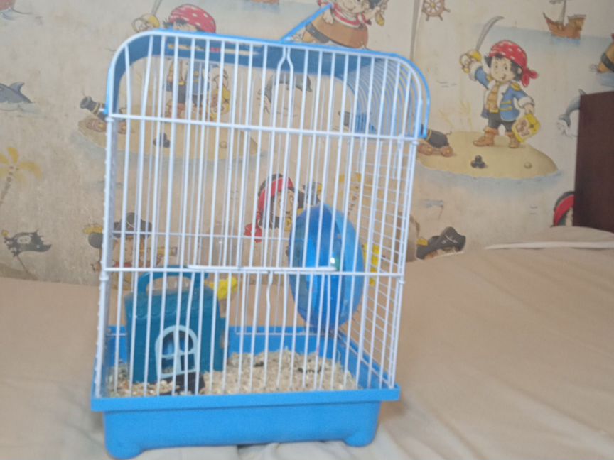 Клетка для хомяка с поилкой, колесом, домиком