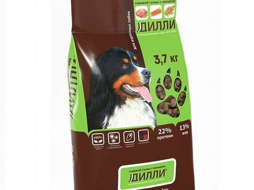 Дилли Говяжий гуляш с овощами для собак 3,7 кг