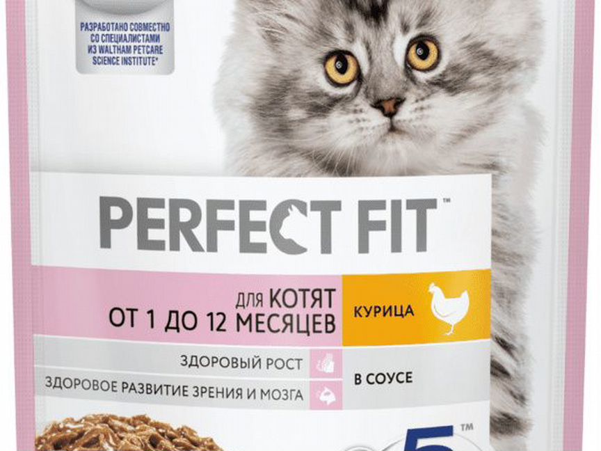 Perfect Fit влажный корм для котят, с курицей в со