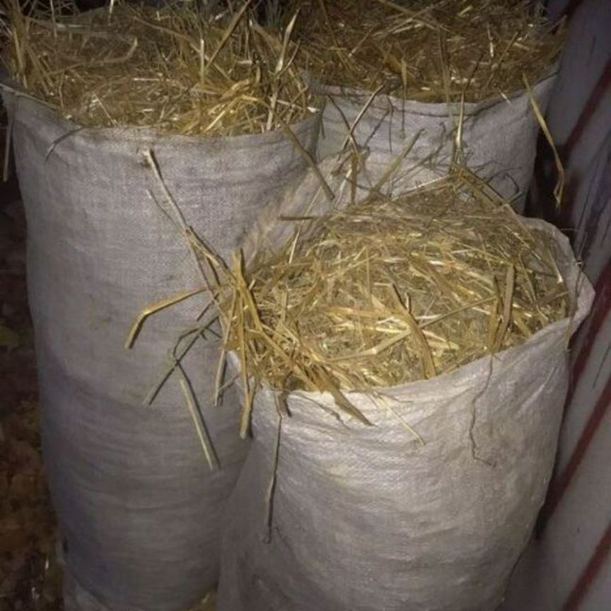 Солома в мешках