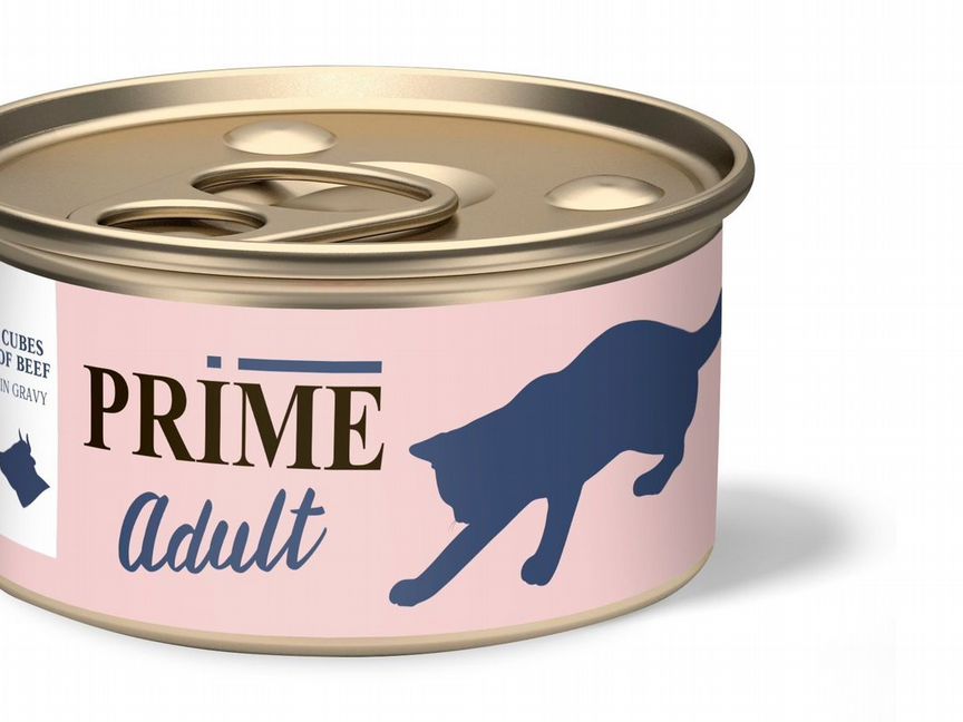 Prime консервы для кошек кусочки в соусе, говядина