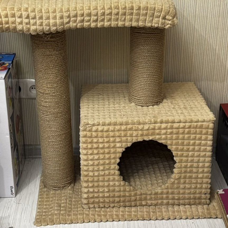 Когтеточка с домиком ручной работы