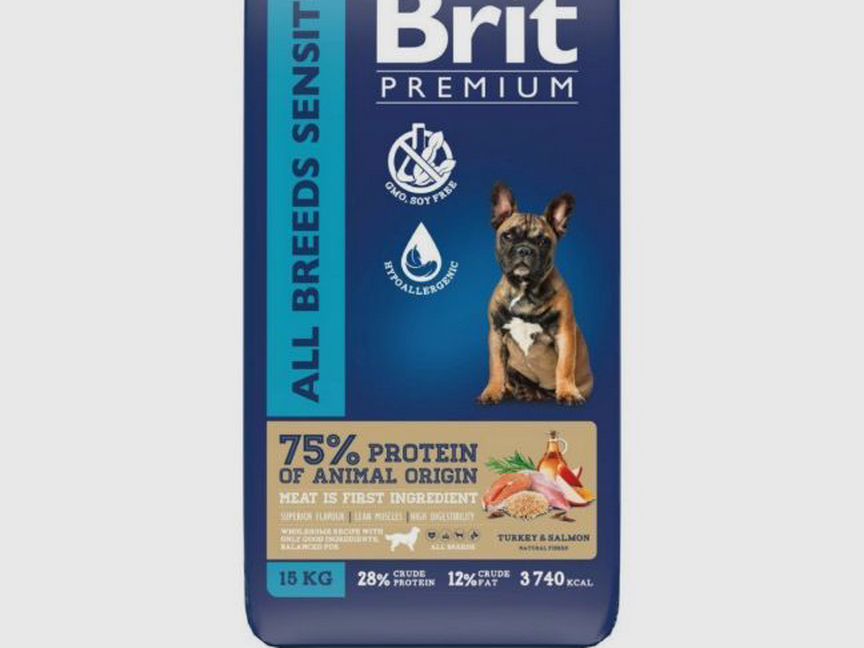 Корм для собак Brit с индейкой и лососем