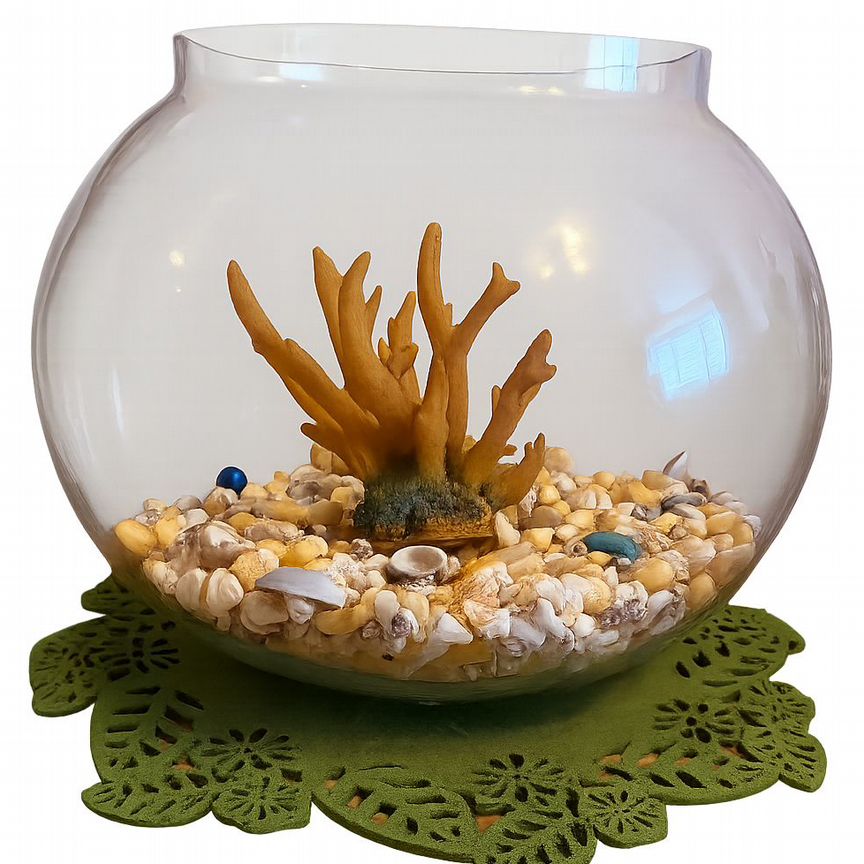 Декоративный стеклянный аквариум