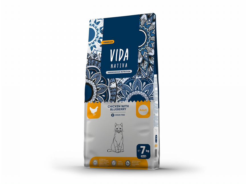 Vida Nativa корм для взрослых кошек с курицей и че