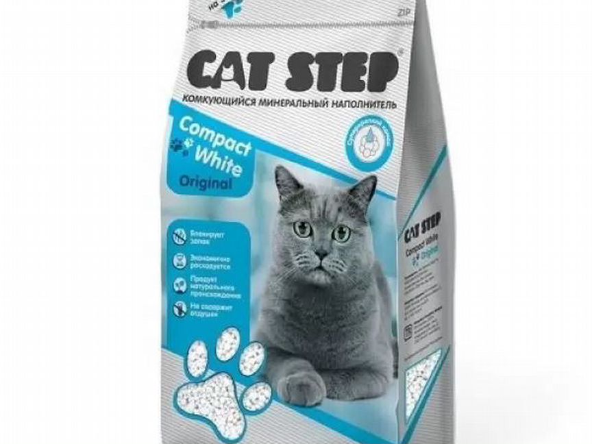 Комкующийся наполнитель Cat Step Compact White бен