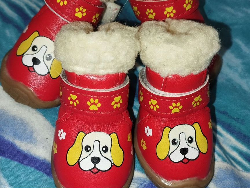 Ботинки зимние для маленьких собак