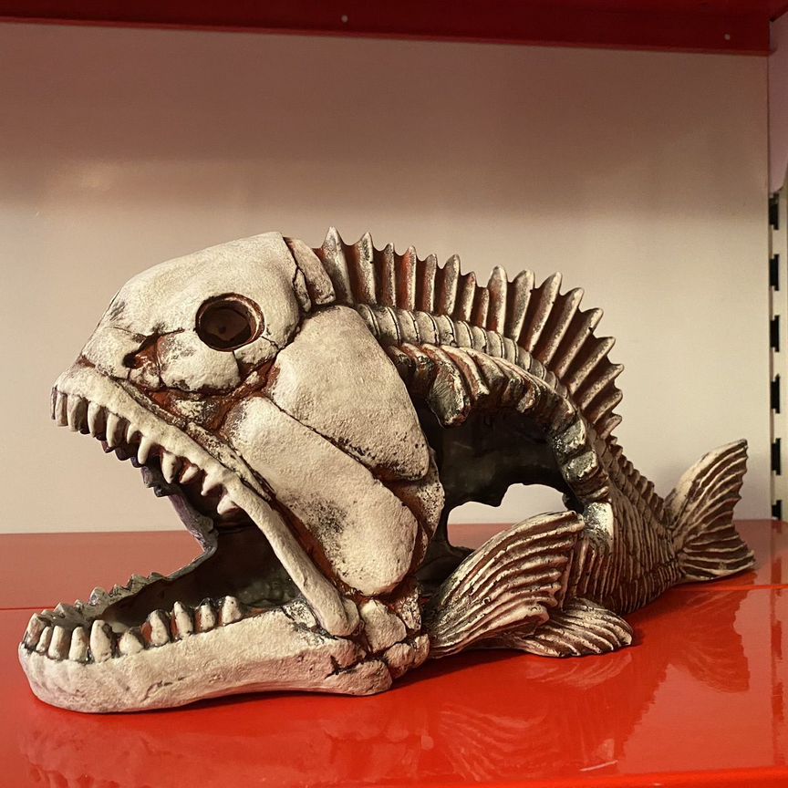 Декорации для аквариума грот скелет рыбы