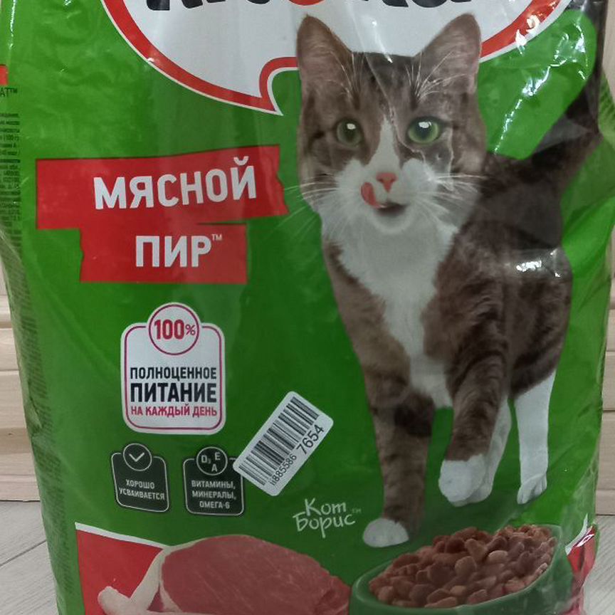 Корм для кошек kitekat 1.9 кг мясной пир