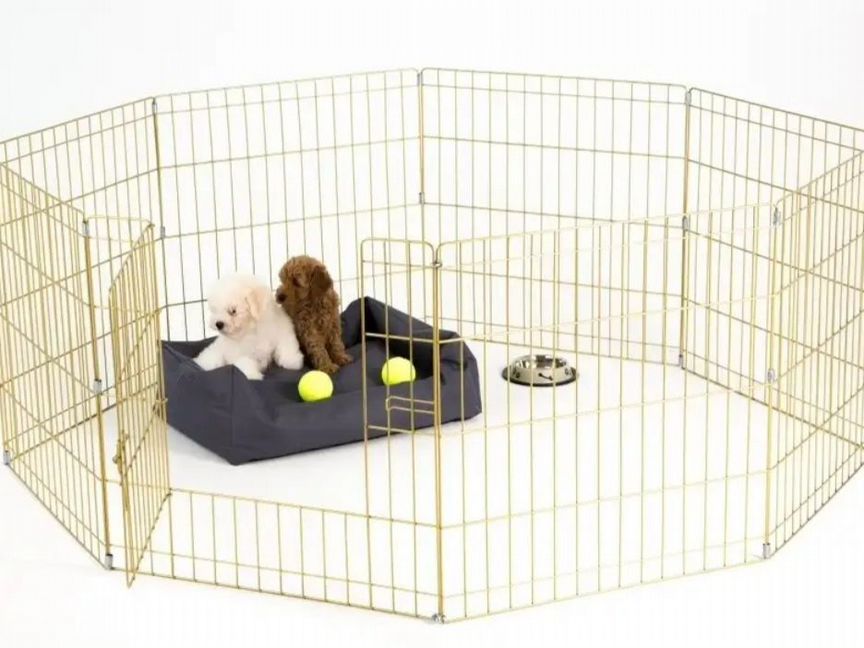 Вольер для животных 8 секций Золотой цвет