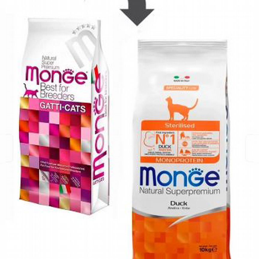Корм для кошек Monge Sterilized (Утка) 10 кг
