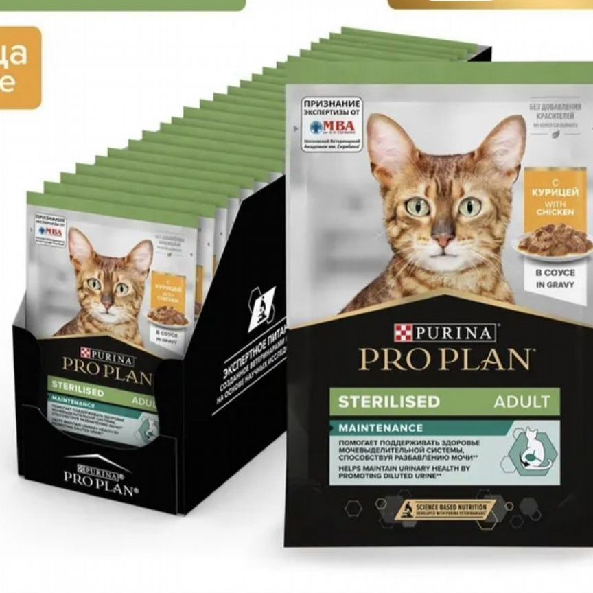 Влажный корм PRO plan Sterilised курица 85г